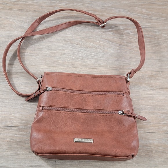 Tyler Rodan | Bags | Tyler Rodan Brown Faux Leather Crossbody Shoulder ...